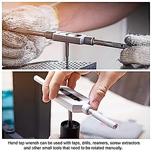 uxcell Adjustable Tap Wrench Handle for 1/4"-3/4" (UNC/UNF) / Metric M5-M20 Taps, Thread Tap Holder Reamer Hand Tapping Tool for Machinist Repair with Plastic Dipped Handle