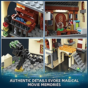 QLT Harry Castle Clock Tower Building Toy Set with Lighting, Compatible with Train Building Set, Gift Ideas for Potter Fans Boys Kids Aged 8-14, Magic Castle Architecture Model for Adult (868 PCS)