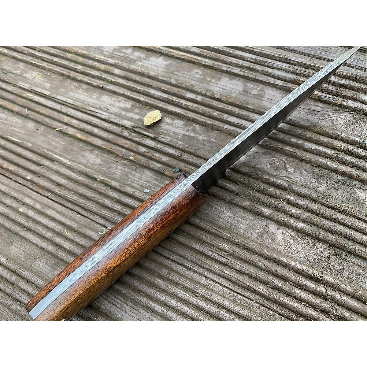 Perkin Hunting knife with Sheath Damascus Steel full tang BT11