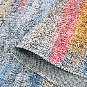 10x14 ft Area Rug for Living Room Extra Large Modern Style Floor Carpet with Non-Slip Backing for Office,Bedroom & Dining Room, Ombre Tonal Home Decor, Non-Shedding Soft Rug Machine Washable