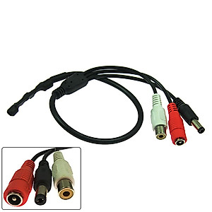 5pcs 12V Plug CCTV Microphone Security Audio Tiny Surveillance RCA DVR with High Sensitive Preamp Amplified Pickup Device for External Camera Sound