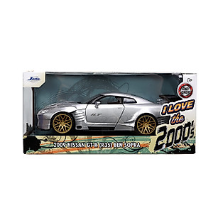 Jada Toys I Love The 2000’s 1:24 2009 Nissan GT-R (R35) Ben Sopra Die-Cast Car, Toys for Kids and Adults, Silver