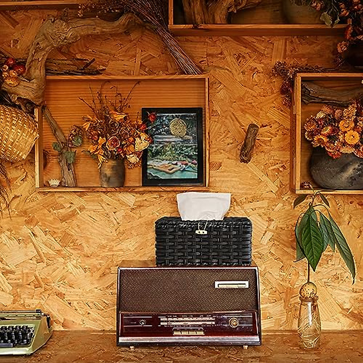 GRANNY SAYS Tissue Box Cover Rectangular, Tissue Box Holder, Waterproof Tissue Holders for Bathroom, Tissue Cover Box with Bottom, Decorative Facial Tissues Cube Box, Brown