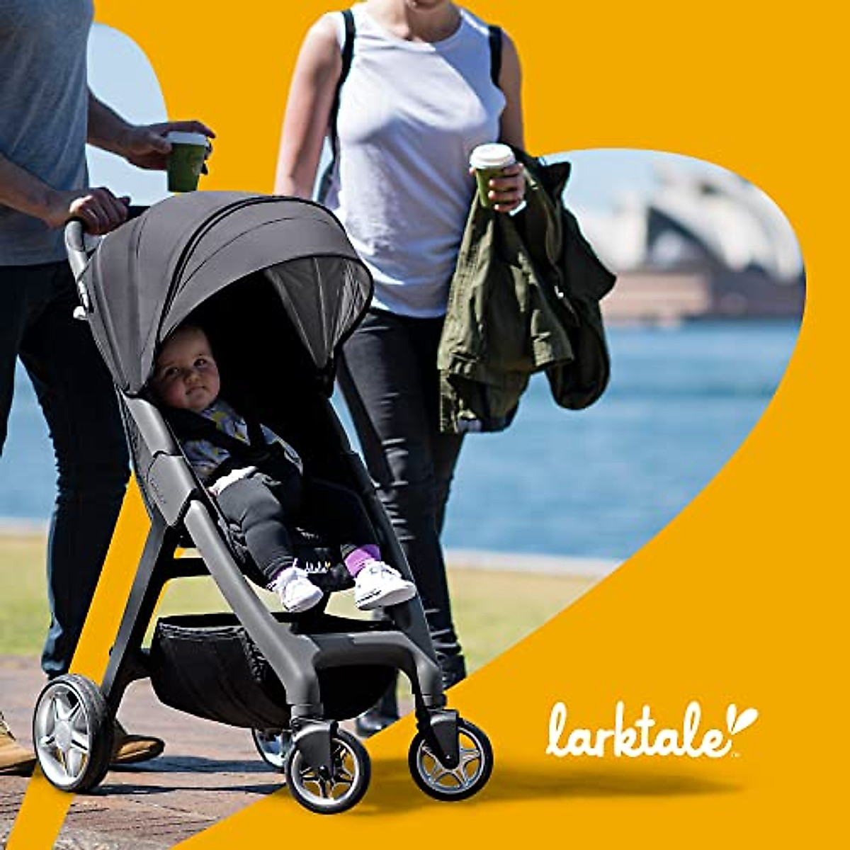Larktale chit Chat Stroller | Lightweight Compact Stroller for Babies and Toddlers 6 Months and Up | Best Compact Stroller for Travel | Features One-Handed Steering and Easy Fold, Barossa Red