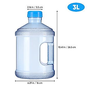 INOOMP 2 Pieces Water Bottle Water Jug Round Plastic Water Bottle with Handle Reusable Leak Proof Water Bottle for Gym Sports Office Daily Cold Liquids Drinking Use, Blue (1 Gallon)