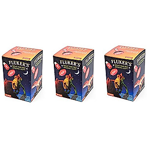 (3 Pack) Fluker's Red Night Time Infrared Heat Lamp Basking Spotlight for Reptiles - 50 Watt