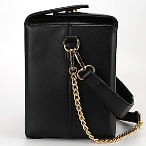 Ondeam Tower Print Crossbody Shoulder Bag,Pu Chinese Takeout Box Totes Purse for Women(Black)