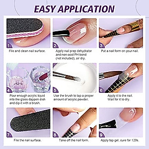 Saviland Acrylic Nail Kit – 30g Clear Acrylic Powder and 60ml Acrylic Liquid Set with Nail Brush Nail Forms Tools Extension Nail Kit for Beginners with Everything for Home DIY Salon Nails Application
