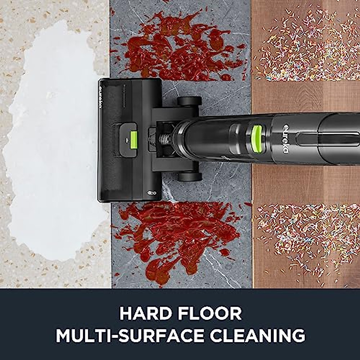 EUREKA NEW400 Cordless Wet Dry Vacuum All-in-One Mop, Hard Floor Cleaner with Self System, Effectively Multi-Surfaces, Perfect for Cleaning Sticky Messes, (Black), 8 lbs