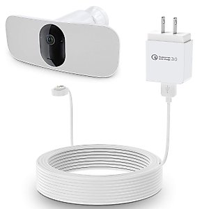 BECEMURU Weatherproof 30FT/9M Battery Charging Cable Power Cord Compatible for Arlo Pro 3 Floodlight Security Camera with Fast Charging US Plug Adapter