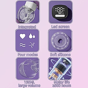 2 Pcs Wearable Breast Pump, 4 Modes & 9 Levels Electric Breast Pump, Portable Hands-Free Fully Automatic Breast Pump, LED Touch Screen Easy to Carry and Clean