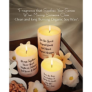 Memorial Candle - LaLeena - Sympathy Candle - Loss of Father Present - Loss of a Mother Sympathy Present - Missing a Friend - Celebration of Life (Loved Beyond Words, Vanilla)