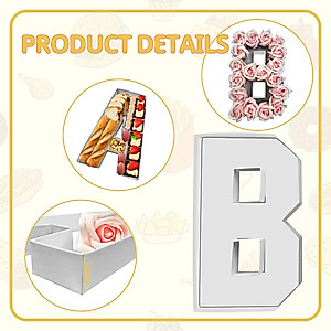KitChocoLot Baby Charcuterie Board Letters, 10 Inch, 4 Pack Fillable Cardboard Letter Boxes, White Letter Trays for Food Chocolate Candy On Baby Shower, Birthday and Gender Reveal Decoration