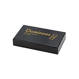 Double Six Professional Dominoes - White with Black Dots, Case Color May Very