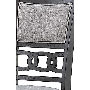 New Classic Furniture Gia 5-Piece Round Dining Set with 1 Dining Table and 4 Chairs, 47-Inch, Gray