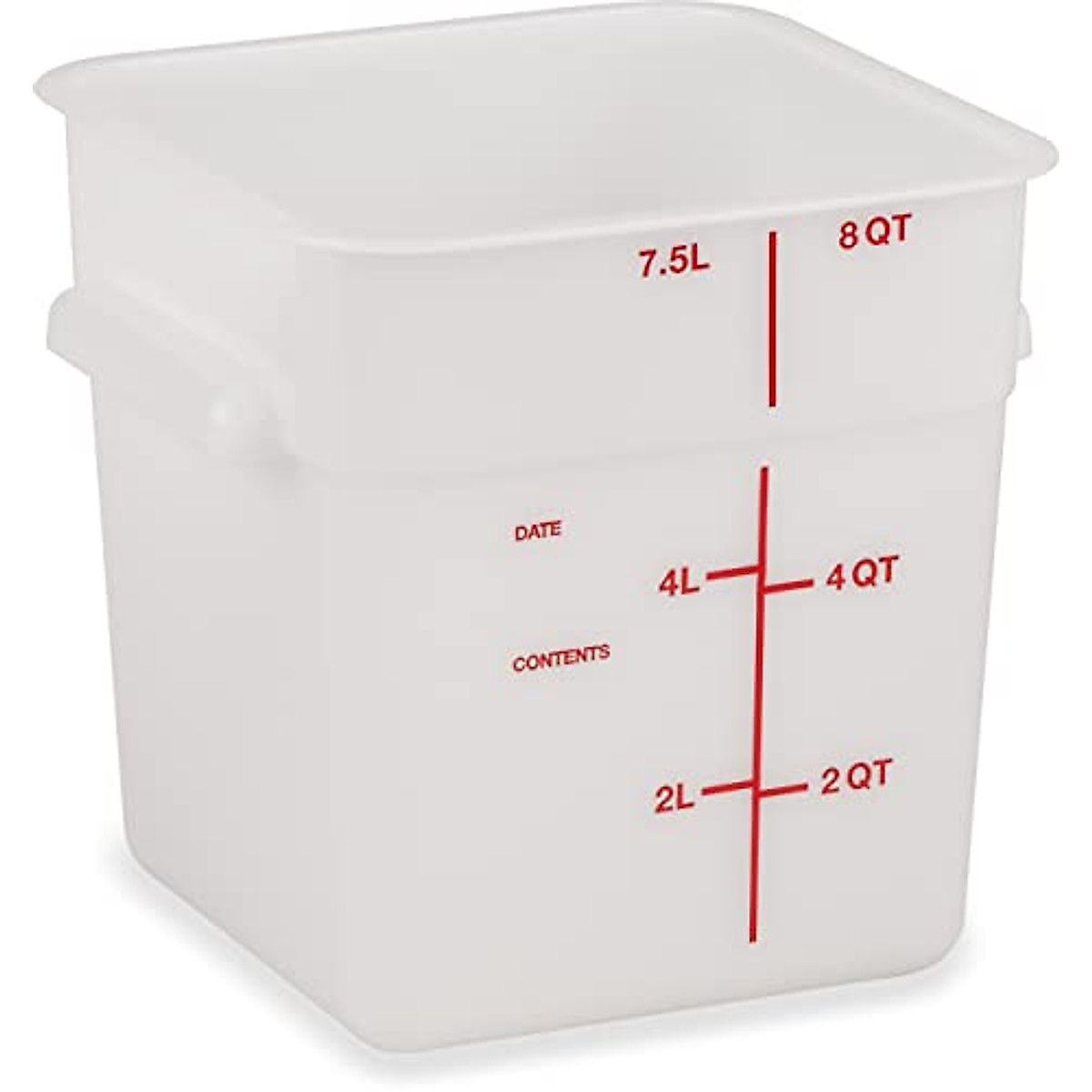 Carlisle FoodService Products Squares Square Food Storage Container with Stackable Design for Catering, Buffets, Restaurants, Plastic, 8 Quarts, White