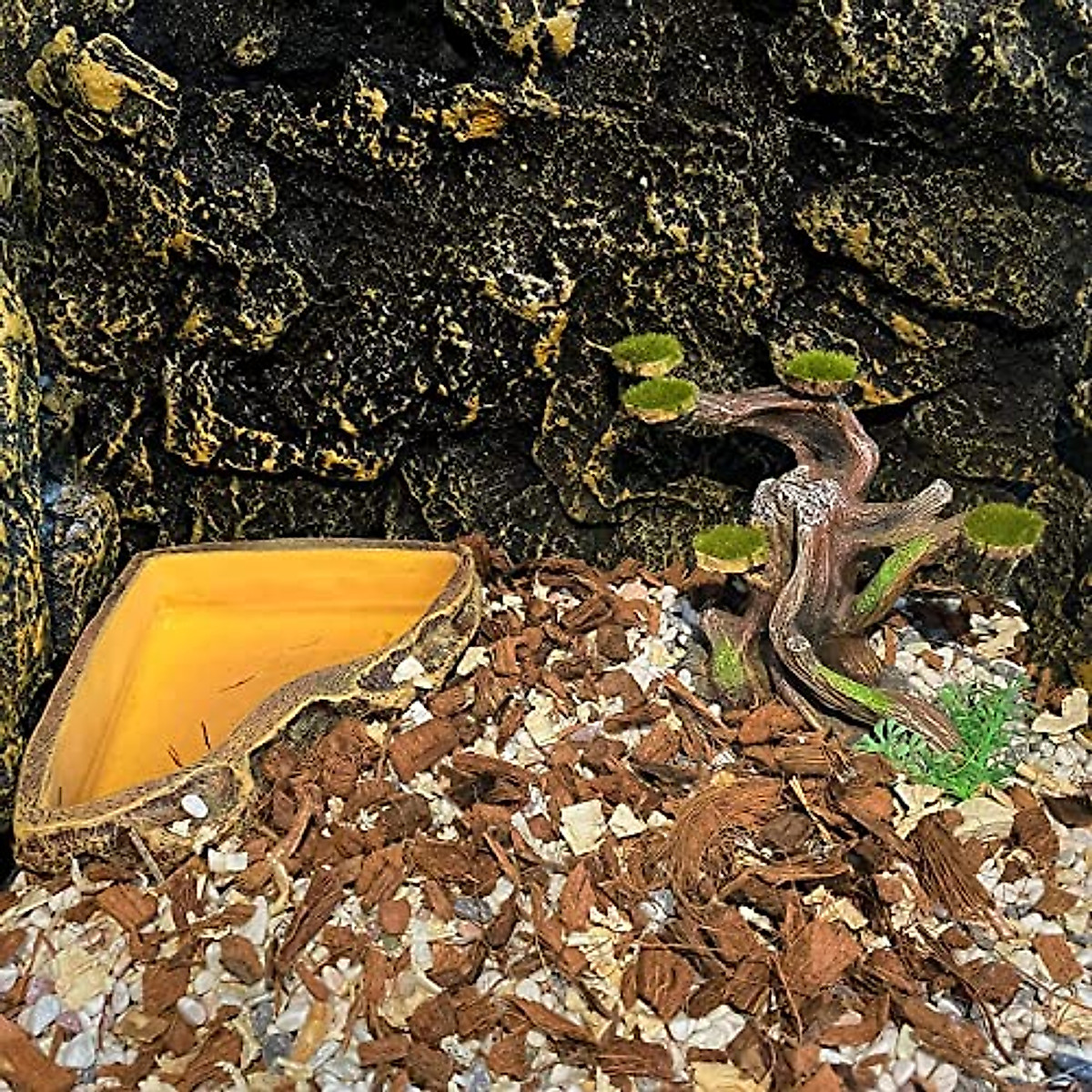 relaqcc Reptile Decor Aquarium Decorations Artificial Moss Resin Fish Tank Rocks Simulation Hollow Tree Leopard Gecko Trunk Accessories Aquarium View(Small3085)