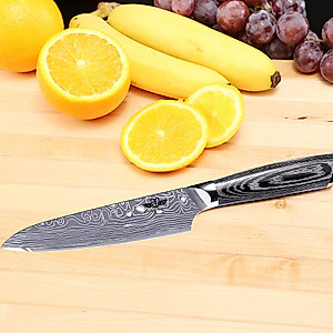 Utility Knife, Petty Knife, 5 Inch High Carbon German Steel Blade with Comfortable Ergonomic Handle, Anti Rust and Wear Resistant, Suitable for Restaurant and Home Kitchen-Kitchen Emperor