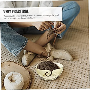 COHEALI 3pcs Crochet Hole Clear with Lid Needles Round Basket Golden Container Craft Organizer Holder Large Crocheting Kit Plastic Day & Top Supplies Wool Handmade Facialmask Crafts Bowl