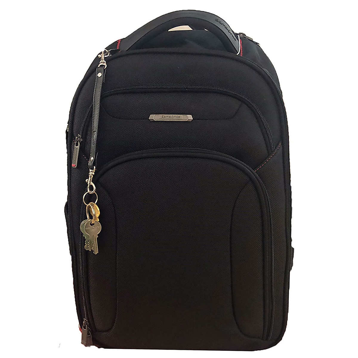 Alban Leather Strap for Wallet Clutch Wristlet Purse Keys Keychain - 2 Clip Strap - Black Silver