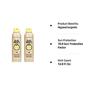 Sun Bum Sun Bum Original Spf 70 Sunscreen Spray Vegan and Reef Friendly (octinoxate & Oxybenzone Free) Broad Spectrum Moisturizing Uva/uvb Sunscreen With Vitamin E 2 Pack