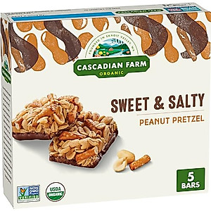 Cascadian Farm Organic Sweet & Salty Peanut Pretzel Granola Bars, 5 Bars, 6.2 oz.