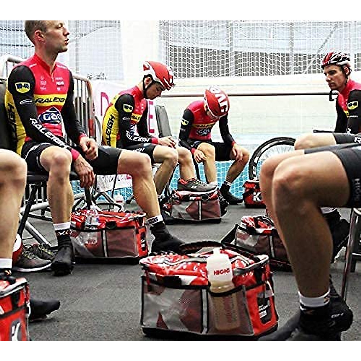 KITBRIX 3 Kit Bag Bundle - Gray, Red & Navy - Swimming, Cycling, Triathlon, Soccer, Gym, MMA, Running, Gym, Football, Soccer, Triathlon Transition, Obstacle Course Racing x3 Bag Set