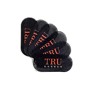 TRU BARBER HAIR GRIPPERS ® BUNDLE PACK 6 PCS for Men and Women - Salon and Barber, Hair Clips for Styling, Hair holder Grips (Black/Red)