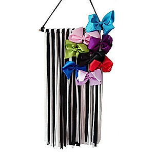 SuperiMan Hair Clips Holder,Fringe Hair Bows Headband Holder Storage Organizer Hanger for Girls (White&Black)