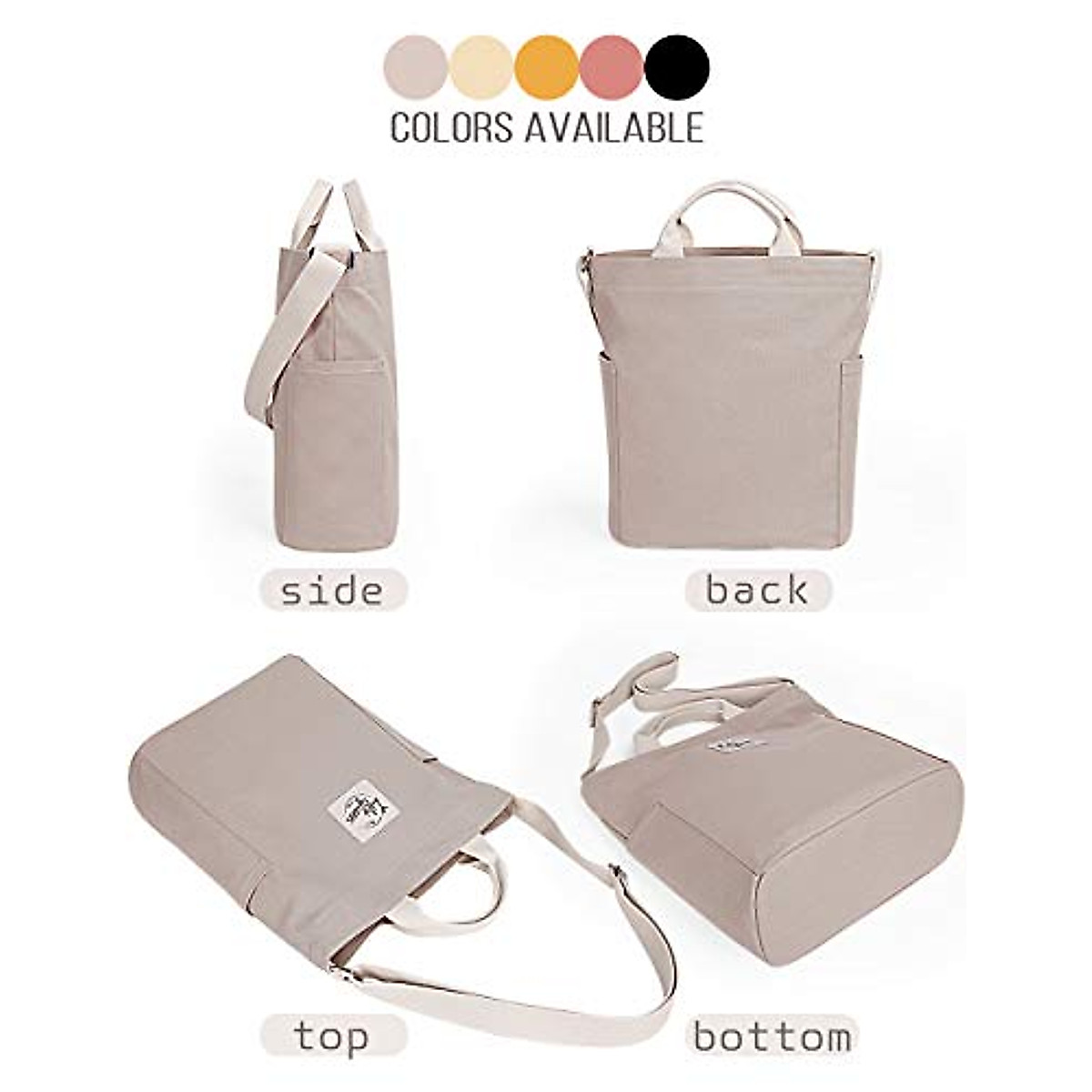 Lily queen Women Canvas Tote Handbags Casual Hobo Shoulder Bag Crossbody (Taupe Grey)