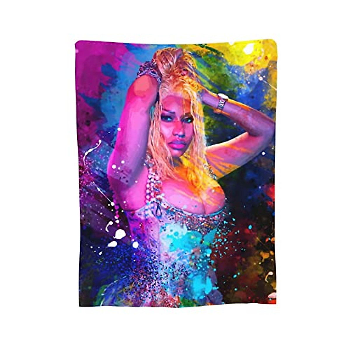 Wjikan Nicki Rapper Minaj Super Soft Micro Fleece Blanket Home Decoration Warm Flannel Blanket 80x60 Black