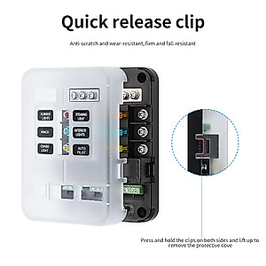 BlueFire 12V Fuse Block, Upgraded 6 Circuit Fuse Box with Acc Interface,Fuse Holder with LED Light Indication & Protection Cover for Car Boat Marine Truck Vehicle SUV Yacht RV(6 Way- A)