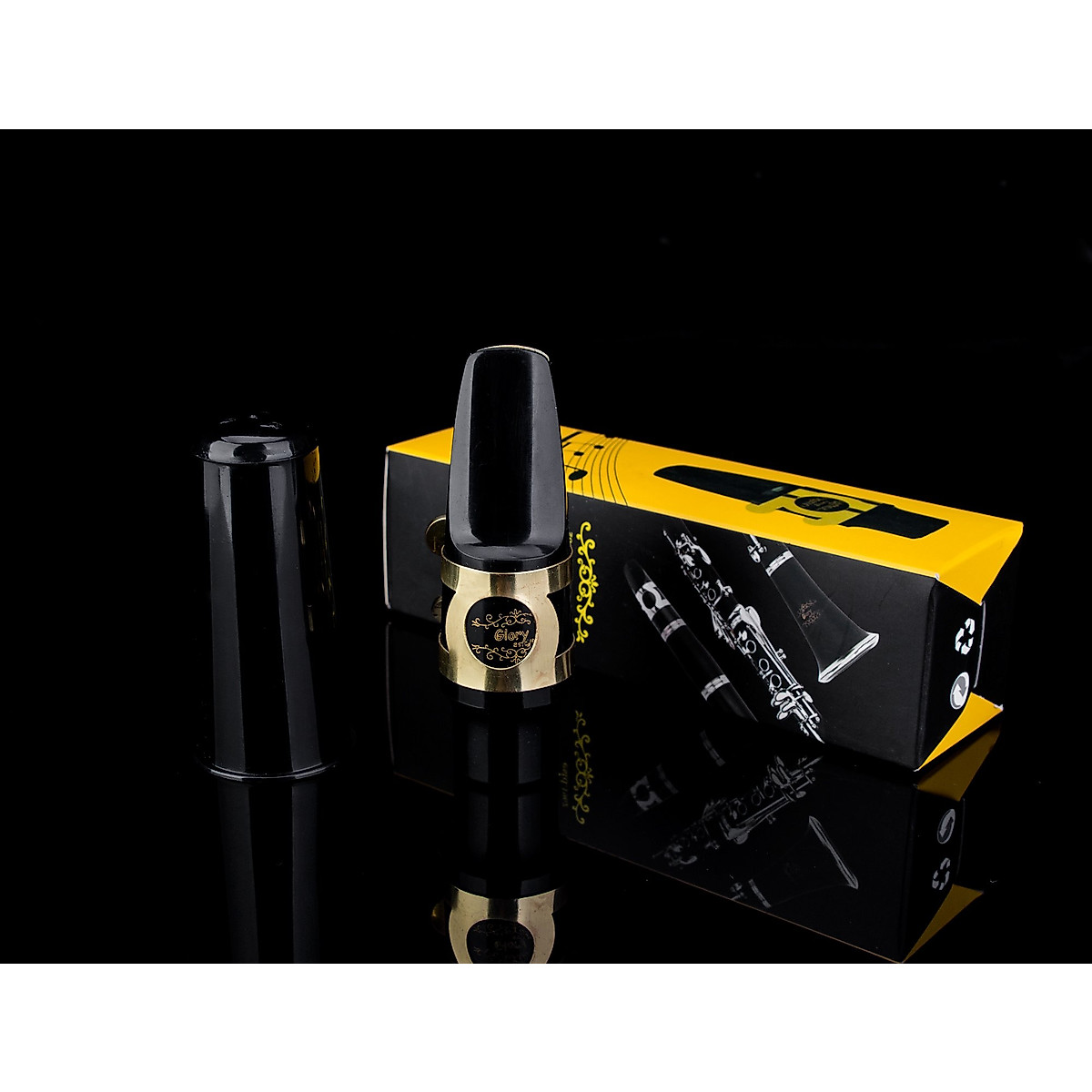 Glory Alto Saxophone Mouthpiece Kit with Ligature,one reed and Plastic Cap-Gold