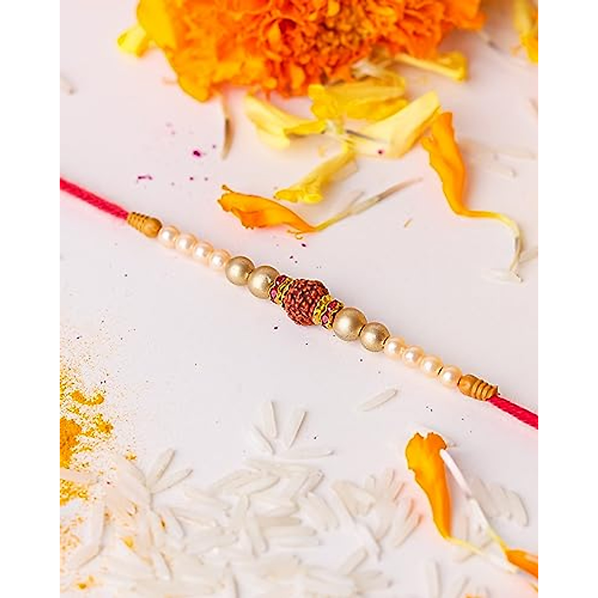 Chandan Simple Rakhi for Brother Small Bro Rakshabandhan Thread/Raksha Bandhan Rakhi (Design 4, Standard)
