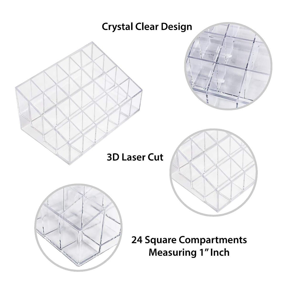 Super Z Outlet Transparent Cosmetic Makeup Organizer for Lipstick, Brushes, Bottles, and More. Clear Case Display Rack Holder