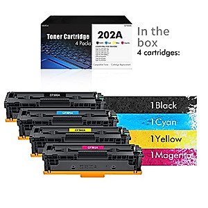 202A Toner Cartridges 4 Pack: Compatible Replacement for HP 202A 202X CF500X CF500A CF501A CF502A CF503A Color Pro MFP M281fdw M254dw M281fdn M254dn M254nw M281 M254 Printer Ink