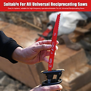 25 Pack 6/12tpi 9 Inch Saw Blade Wood with Nails Cutting,Bi-Metal Reciprocating Saw Blades for Nail-Embedded Wood, Organizer Case Included