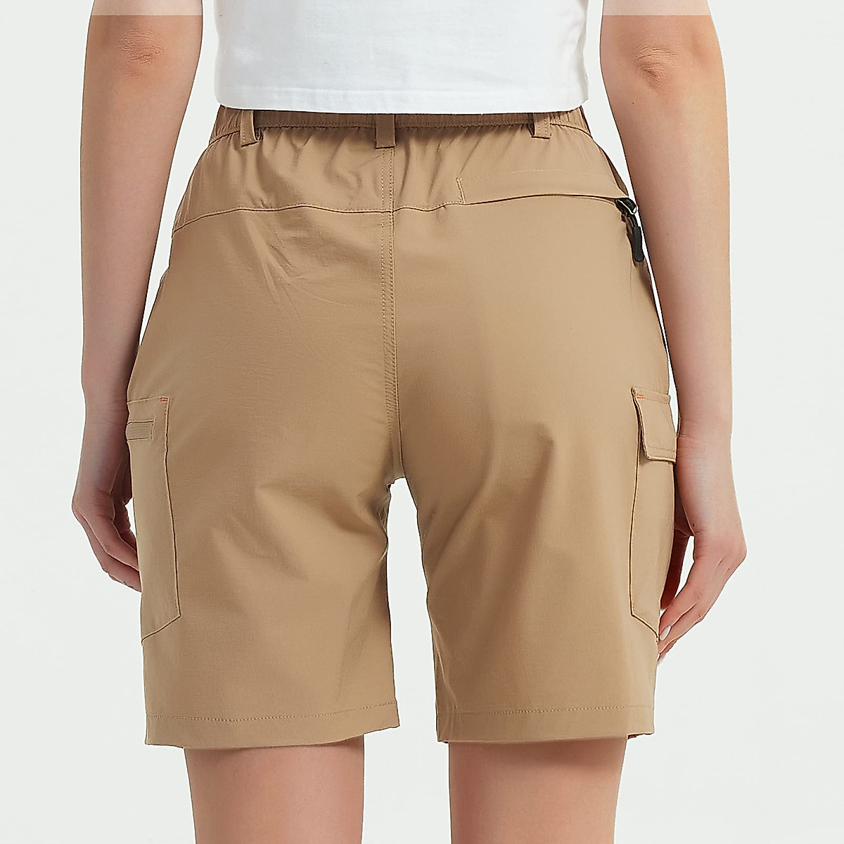 Nomolen Women's Hiking Cargo Shorts Lightweight Quick Dry Outdoor Golf Travel Shorts for Women with Zipper Pockets UPF 50+