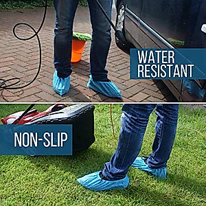 Strongman Tools Shoe Covers 120-Pack (60 Pairs) Shoe Protector for Men & Women, Disposable Shoe Covers Non Slip & Reusable, Water-Resistant Booties for Shoes, Durable for Indoor & Outdoor Use