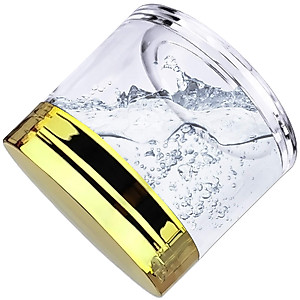 Beauticom 30g/30ml (1 fl. oz.) Double Wall Clear Plastic Leak Proof Jars with Flat Top Lids for Creams, Lotions, Make Up, Powders, Glitters, and more... (Color: Metallic Gold, Pieces: 12)