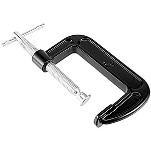 MUKCHAP 6 PCS 4 Inch C-clamp, Small C Clamps, Mini G Clamps for Woodworking or Metal Workpiece, Black