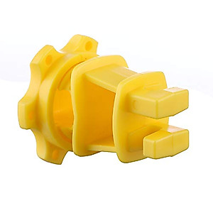 FENCE SHOCK 25PCS Screw Tight Round Post Insulator, Electric Fence Wire Holding Insulator, Two Piece Suit (Yellow)