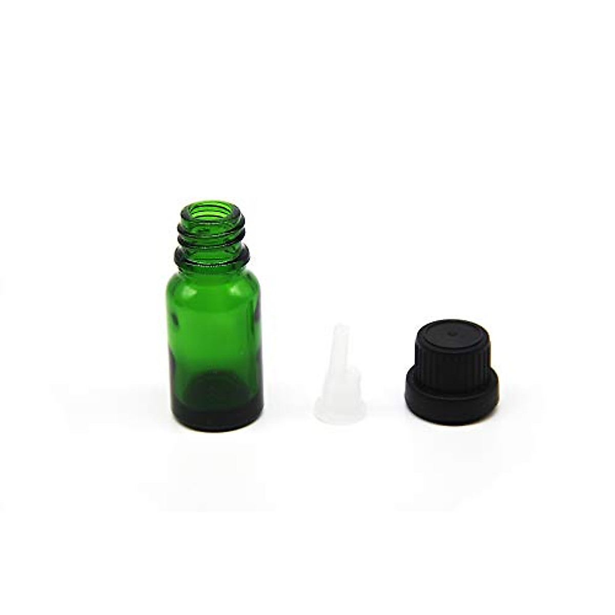 Yizhao, 10ml Green Sample Glass Bottles/vials Empty for Essential Oils,with Euro Orifice Reducers Dropper, for Chemistry Lab,Colognes& Perfumes,and 2 plastic Pipettes Dropper - 12 Pcs