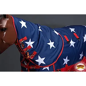 American Flag 72 in HILASON 1200D Waterproof Winter Horse Blanket Neck Cover Belly Wrap | Horse Blanket | Horse
