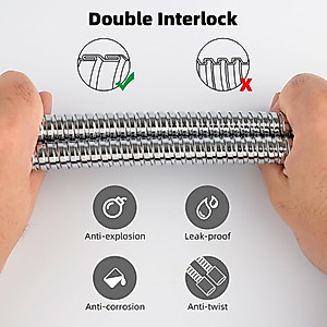 Hibbent All Metal Extra Long Shower Hose 119 inch(9.8 foot) Bathroom Handheld Shower Head Hose 3 meters Extension Replacement Part with Brass Fittings Made of Stainless Steel -Polished Chrome Finish