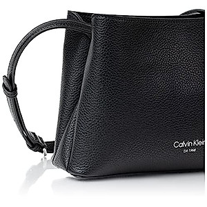 Calvin Klein Adeline Triple Compartment Crossbody, Black/Silver,One Size