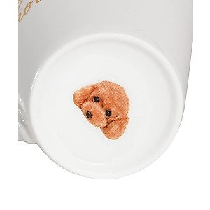 Pet Portrait Porcelain Water Cup w Lid & Spoon (Poodle(Red))