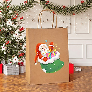 YEEHAW Brown Paper Bags with Handles Bulk 8"x4.5"x10.8" 100Pcs Gift Bags Medium Size, Brown Gift Bags with Handles, Gift Bags Bulk, Retail Bags, Party Bags, Shopping Bags, Merchandise Bags