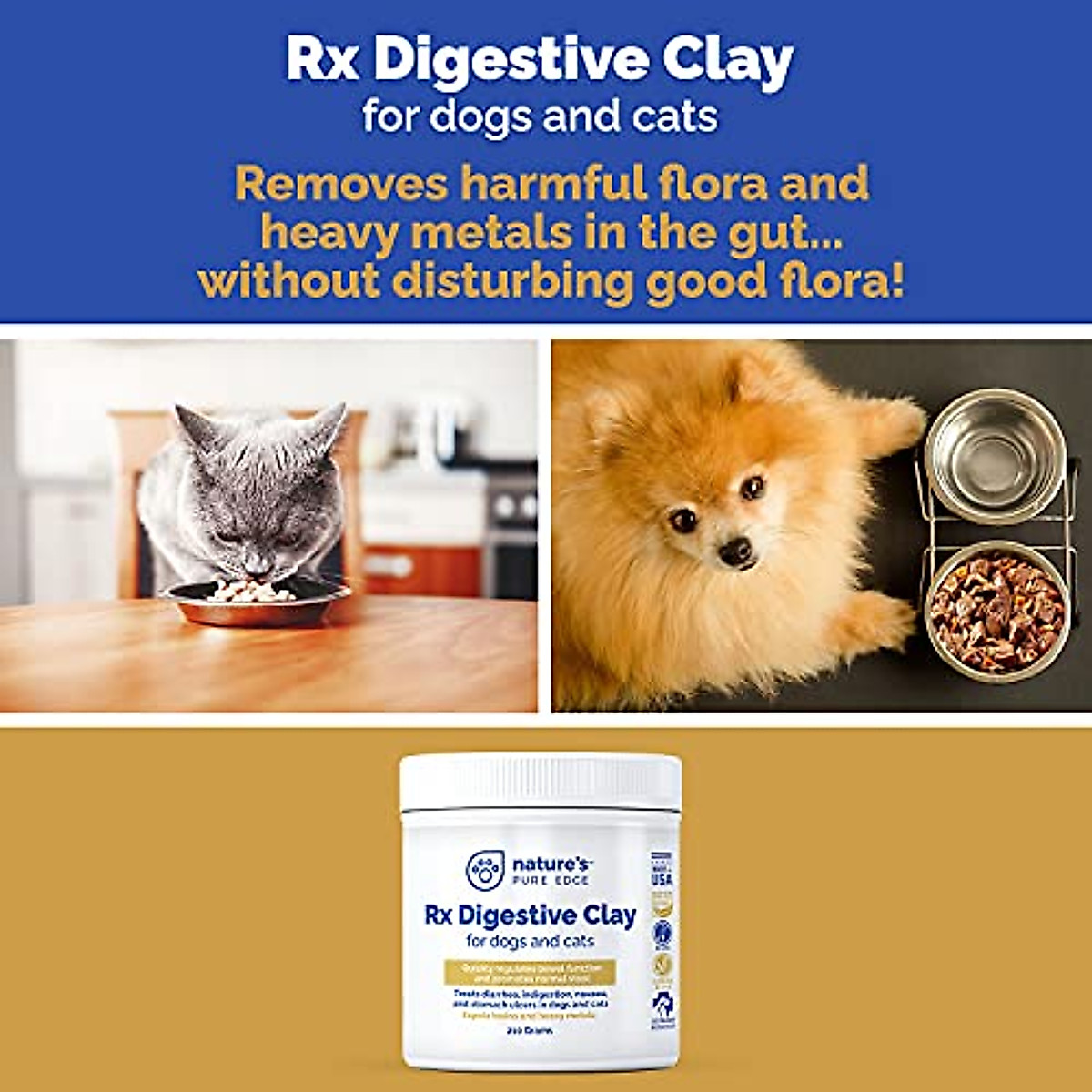 Rx Clay for Digestion for cat and Dog Stomach Relief. Cat and Dog Anti Diarrhea Medication. Cat and Dog Stomach Upset Medicine for cat and Dog Diarrhea. Extra Large 210 Grams. Veterinary Grade.