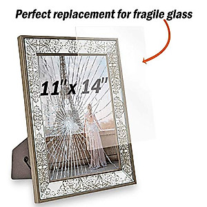 12 Pack 11x14" PET/Plexiglass Sheet 0.05",Bedexut Clear Plastic Panels for Crafting Projects,Cricut Cutting,Replacement Picture Frame Glass.Make Special Acrylic Signs for Festival, Party, Office.